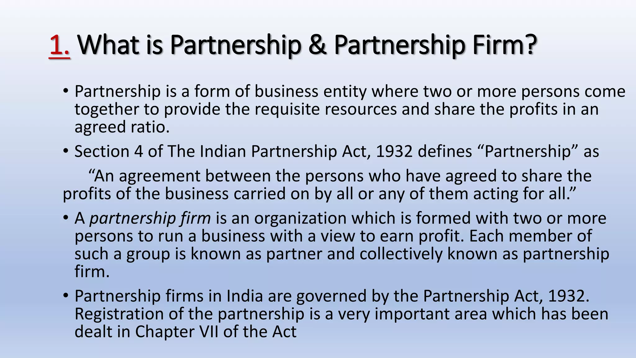 Presentation on registration of a partnership firm | PPTX