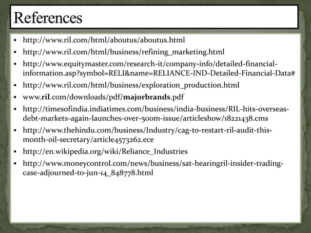 Presentation on reliance industries | PPTX | Retail Industry | Industries