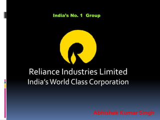 Reliance industries Ltd.- Overview & Swot Analysis | PPTX