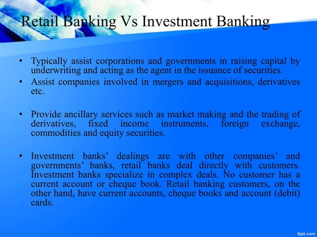 Presentation on retail banking system | PPT