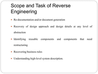 Presentation on reverse engineering | PPTX