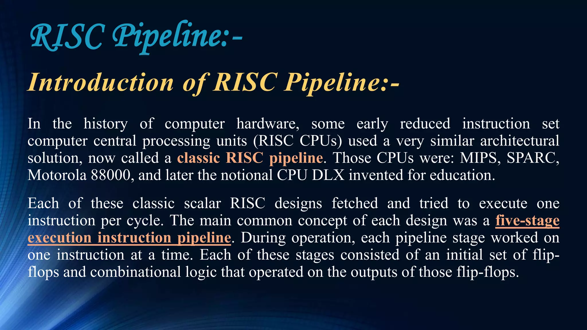 Presentation On Risc Pipeline Pptx