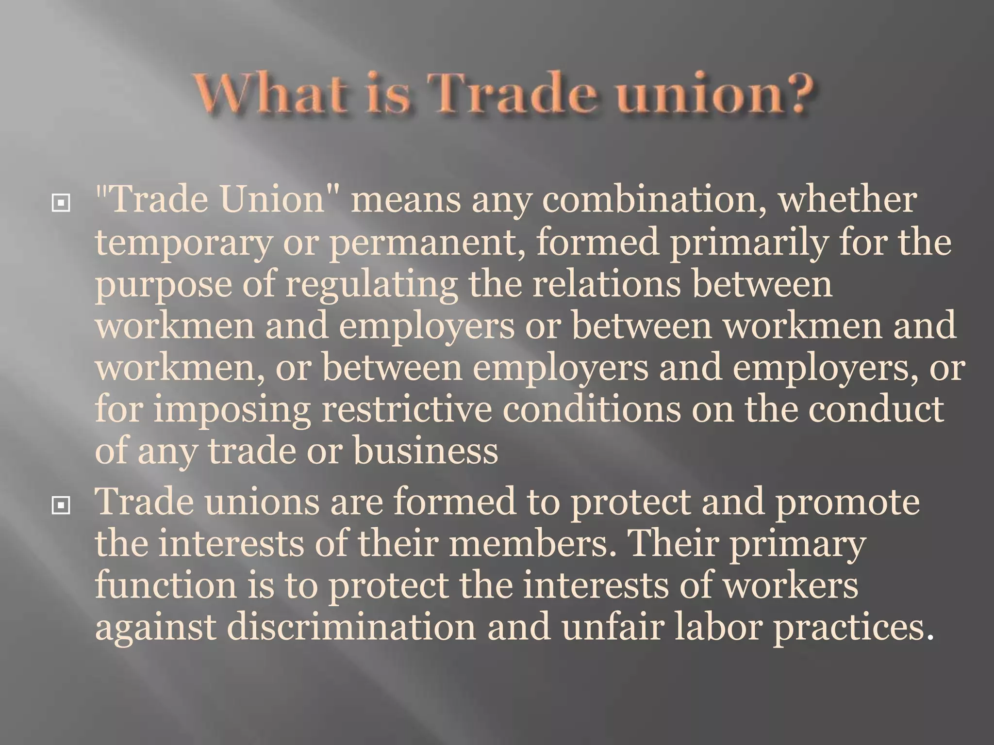 Presentation on roles of trade union | PPTX