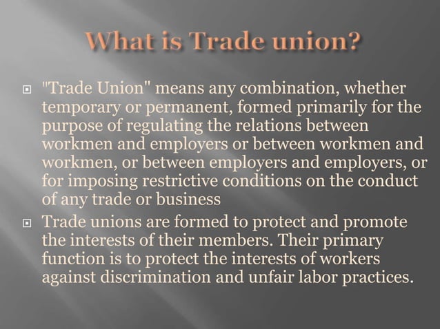 Presentation on roles of trade union | PPTX