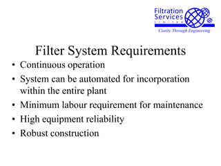 Presentation on rotary drum vacuum filters | PDF