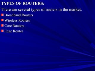 Presentation on router | PPT