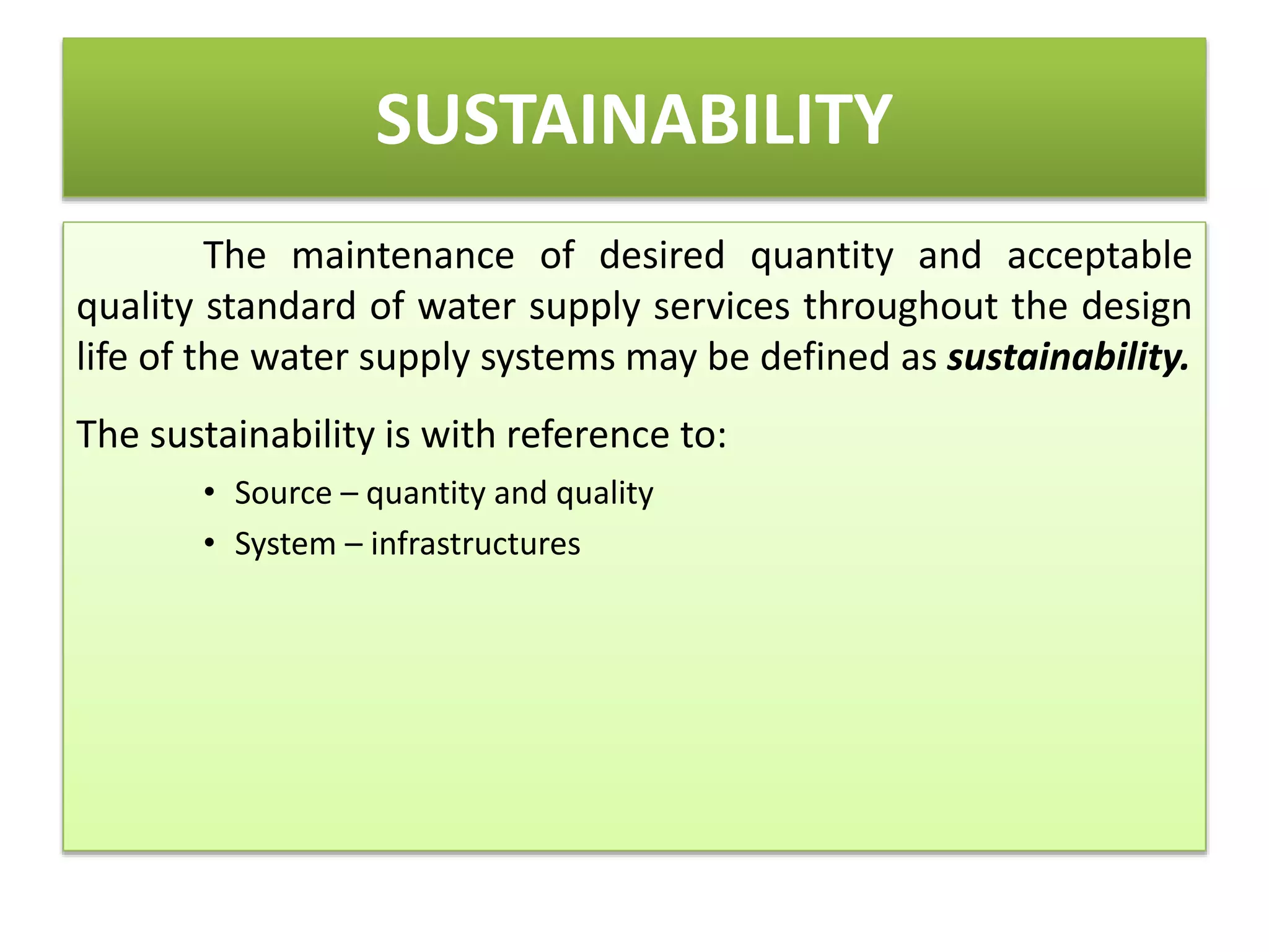 SUSTAINABLE STRATEGIES IN WATER SUPPLY & SANITATION | PPTX