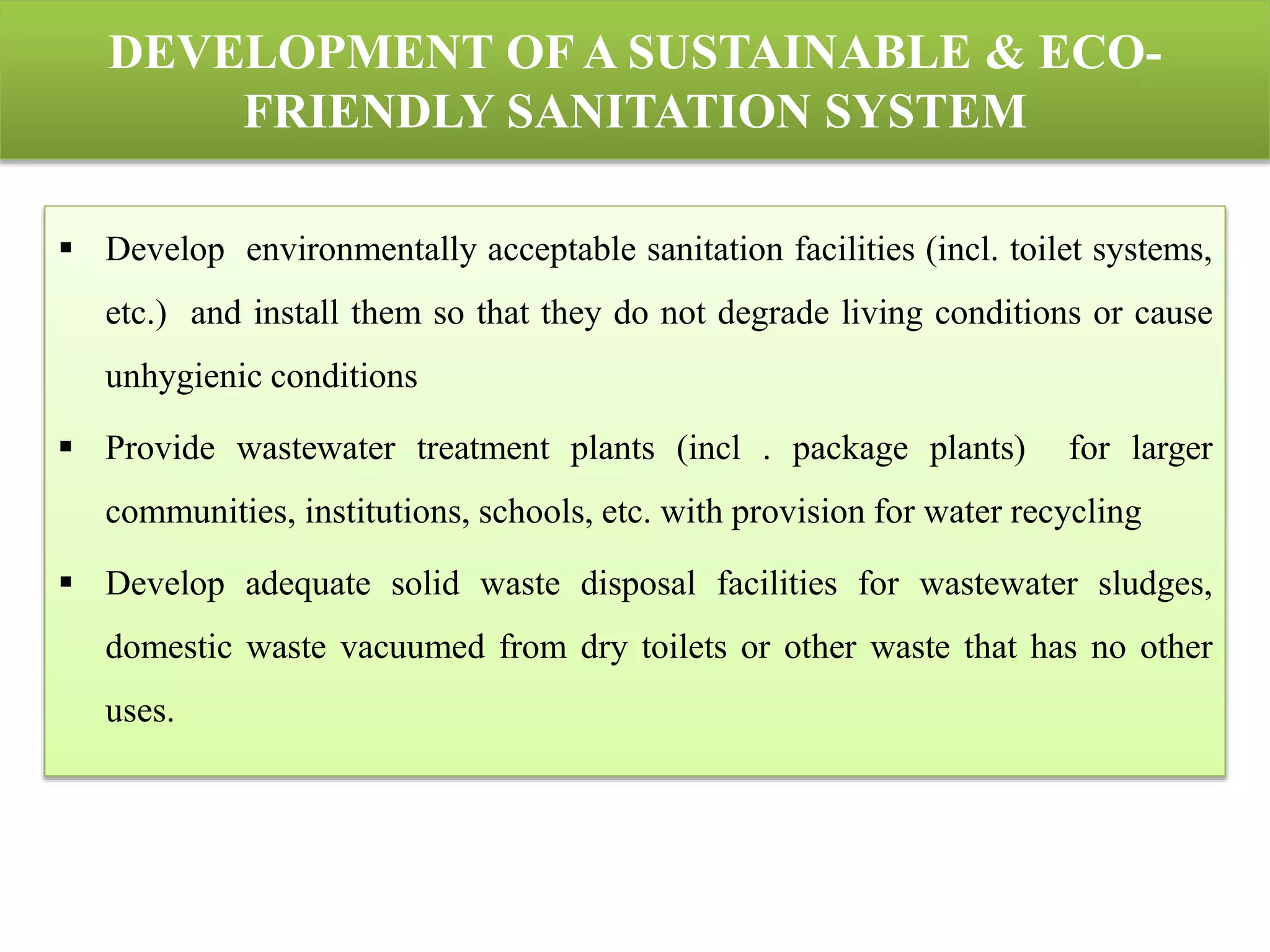 SUSTAINABLE STRATEGIES IN WATER SUPPLY & SANITATION | PPTX