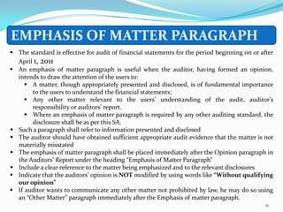 SA 700, SA 705 and SA 706 | PPTX
