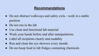 POWER POINT PRESENTATION ON SAFETY IN THE LABORATORY DONE AT THE ...