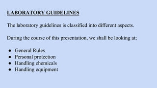 POWER POINT PRESENTATION ON SAFETY IN THE LABORATORY DONE AT THE ...