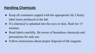 POWER POINT PRESENTATION ON SAFETY IN THE LABORATORY DONE AT THE ...