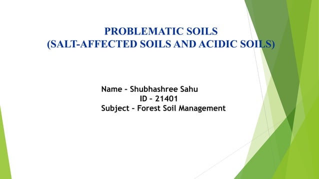Presentation on Salt-Affected soils and Acidic soils | PPT
