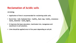 Presentation on Salt-Affected soils and Acidic soils | PPT