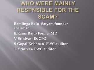Presentation on satyam scam | PPT