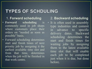 Scheduling Topic of Production and Operations | PPT