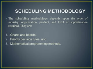 Scheduling Topic of Production and Operations | PPT