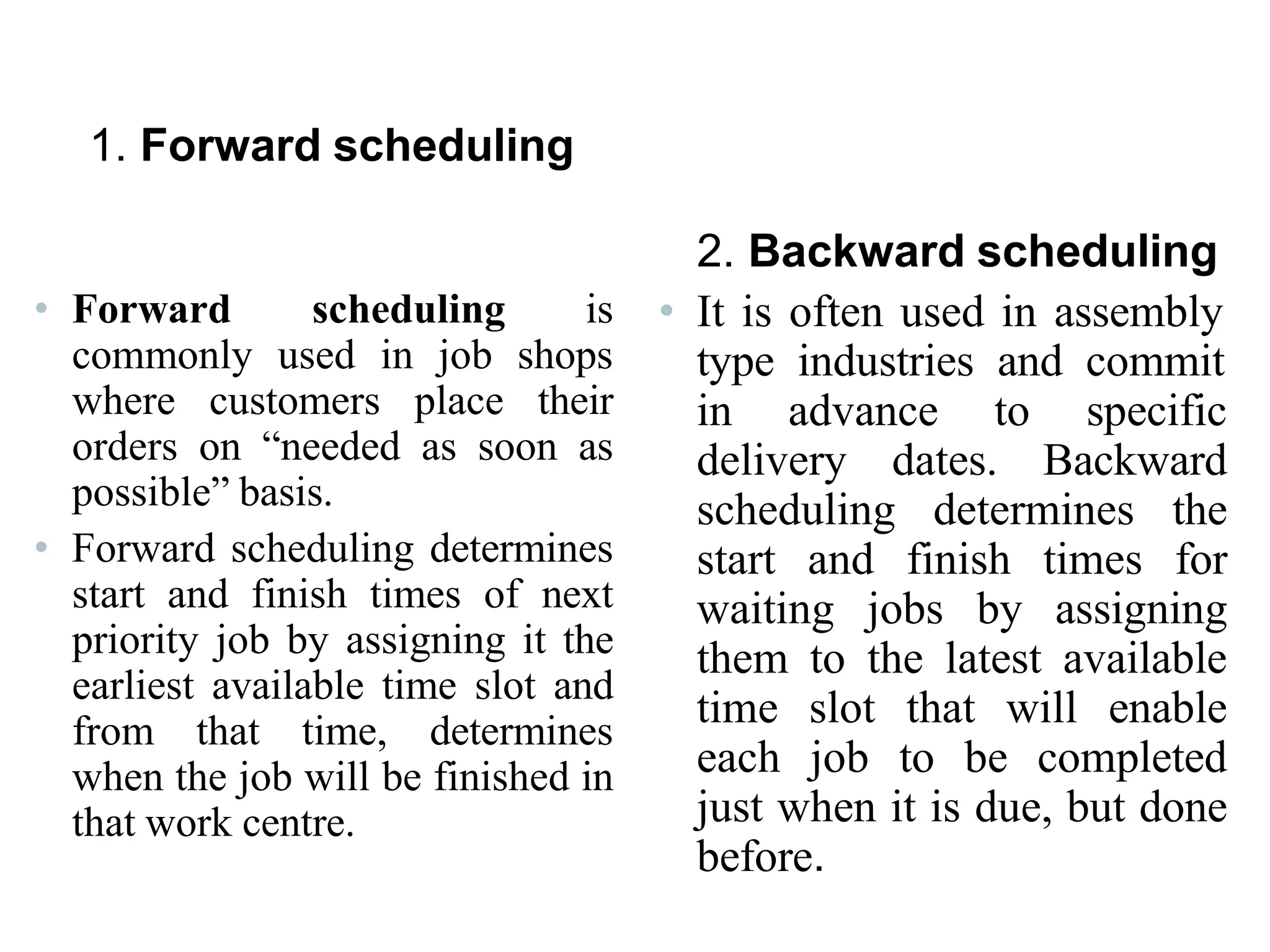 scheduling in operations Management PPT O and M | PPTX