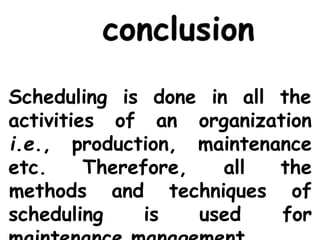scheduling in operations Management PPT O and M | PPTX