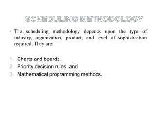 scheduling in operations Management PPT O and M | PPTX