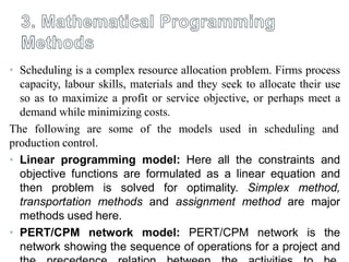 scheduling in operations Management PPT O and M | PPTX