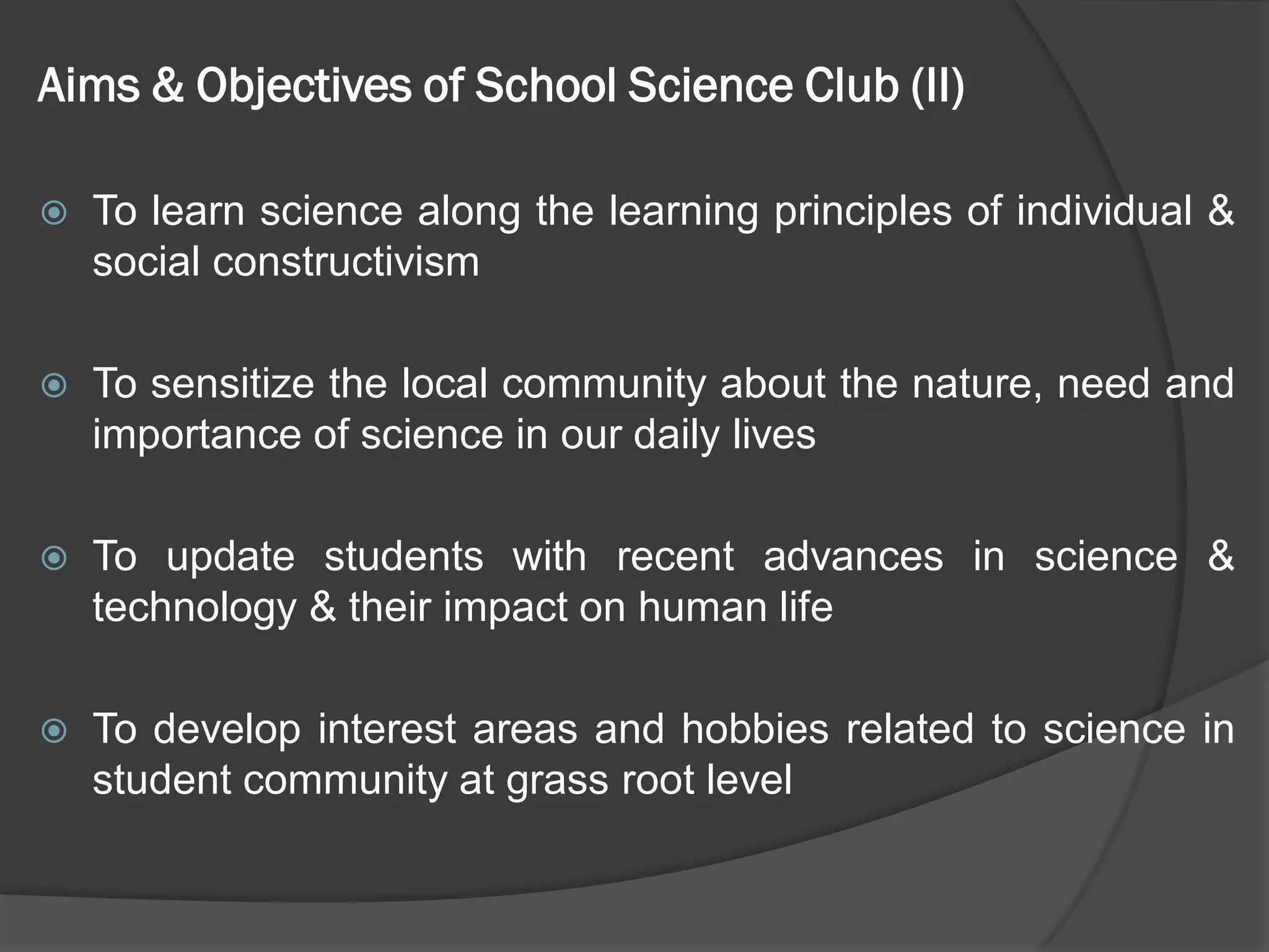 School Science Club | PDF