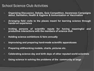 School Science Club | PDF