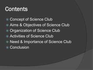 School Science Club | PDF