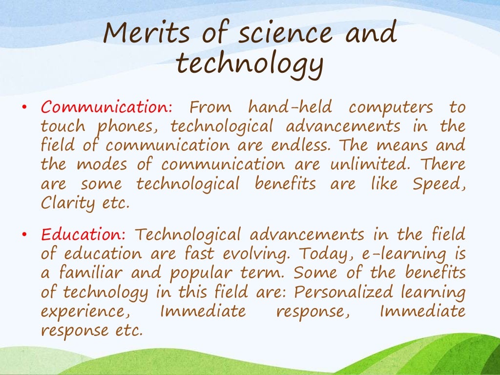 Presentation on science and technology