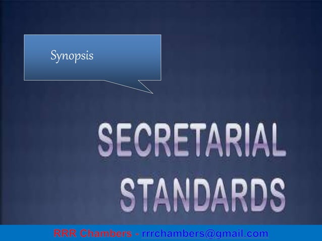 PRESENTATION ON SECRETARIAL STANDARDS - PPT.ppt | Business Accounting ...