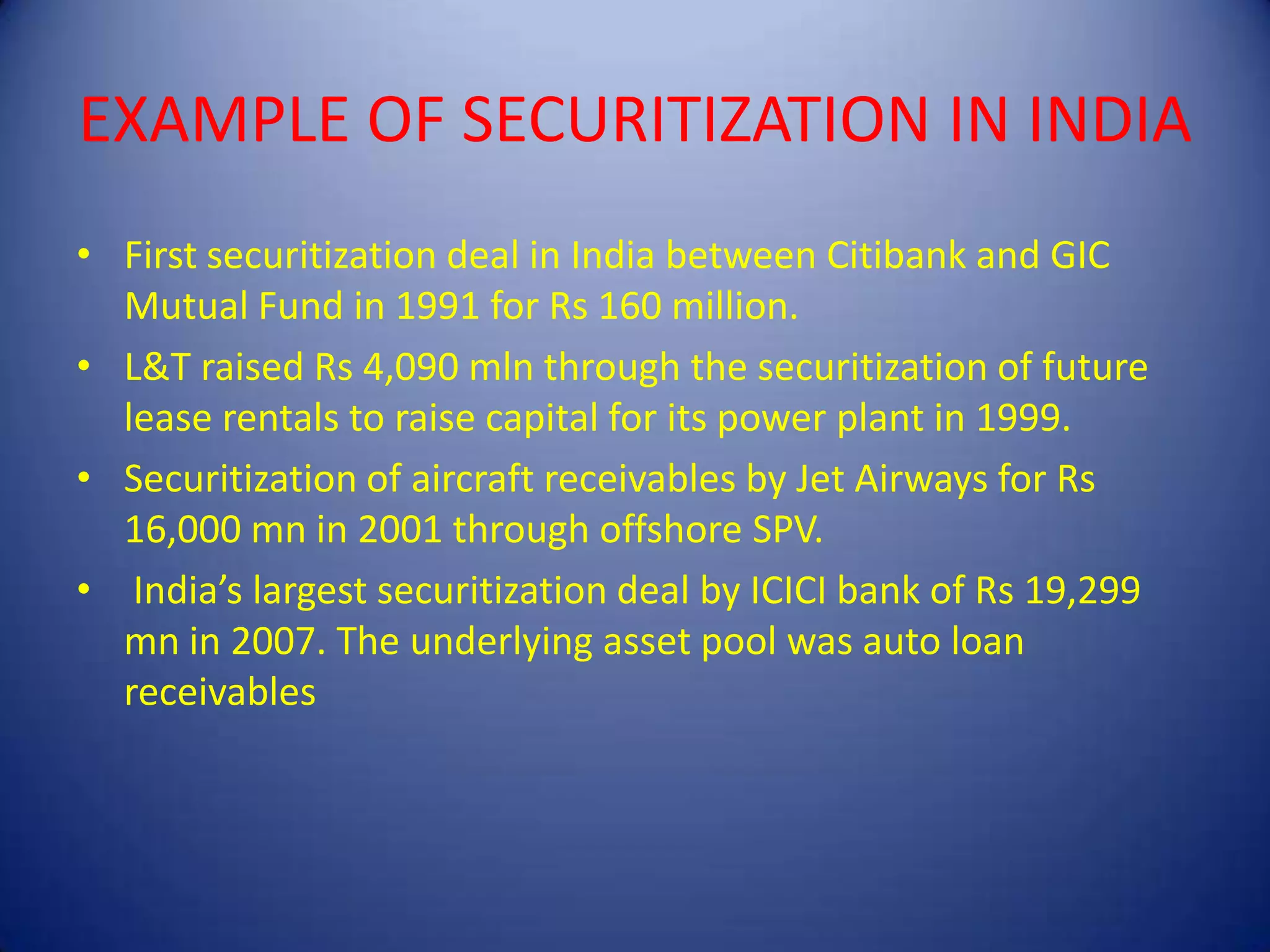 Presentation on securitization | PPTX