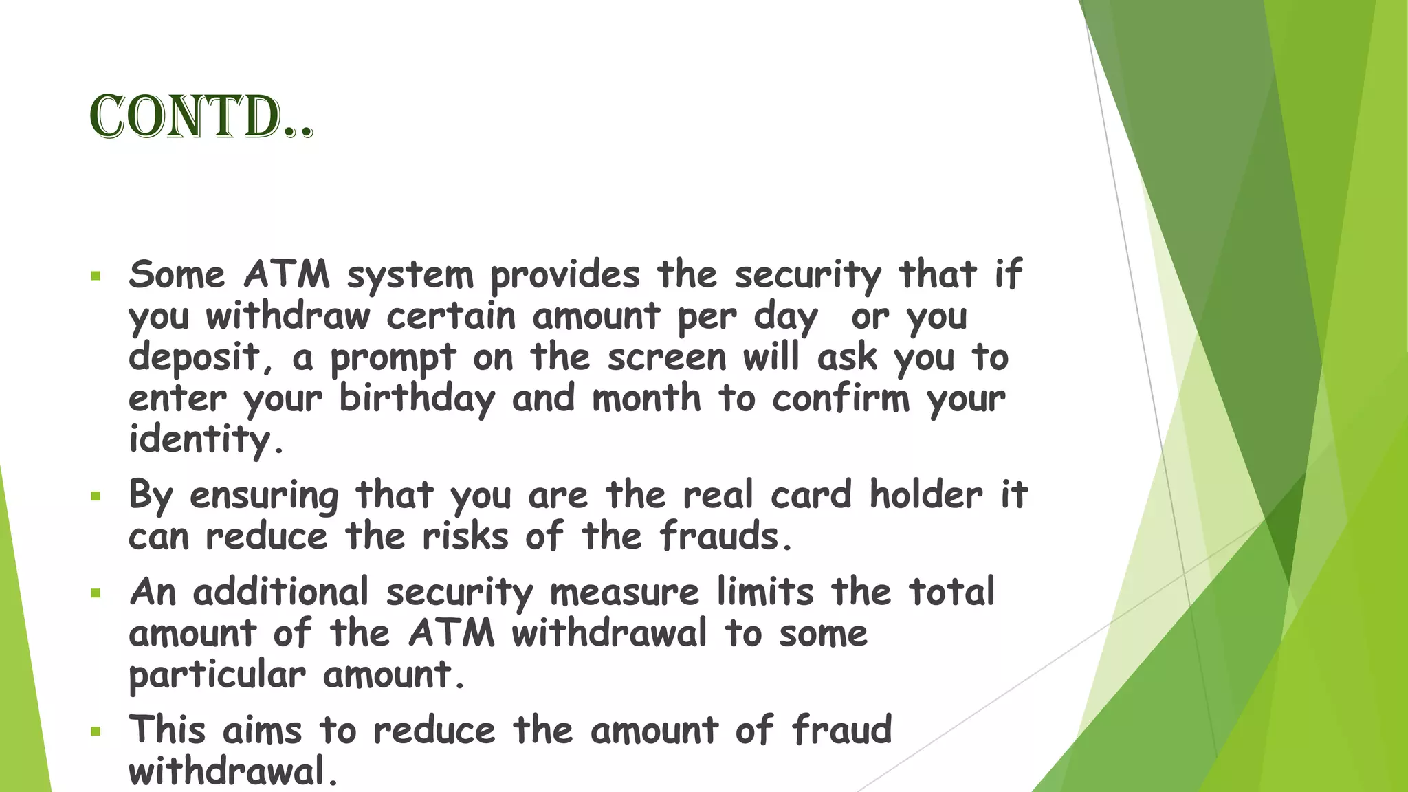Presentation on security feature of atm (2) | PPTX
