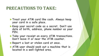 Presentation on security feature of atm (2) | PPTX