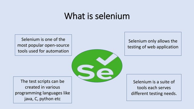 Presentation On Selenium testing and its parts | PPT