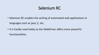 Presentation On Selenium testing and its parts | PPT