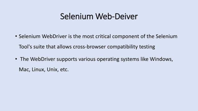 Presentation On Selenium Testing And Its Parts Ppt