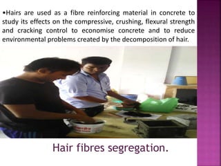 Use of Human Hair as Natural Fibre for Reinforced Concrete . | PPTX