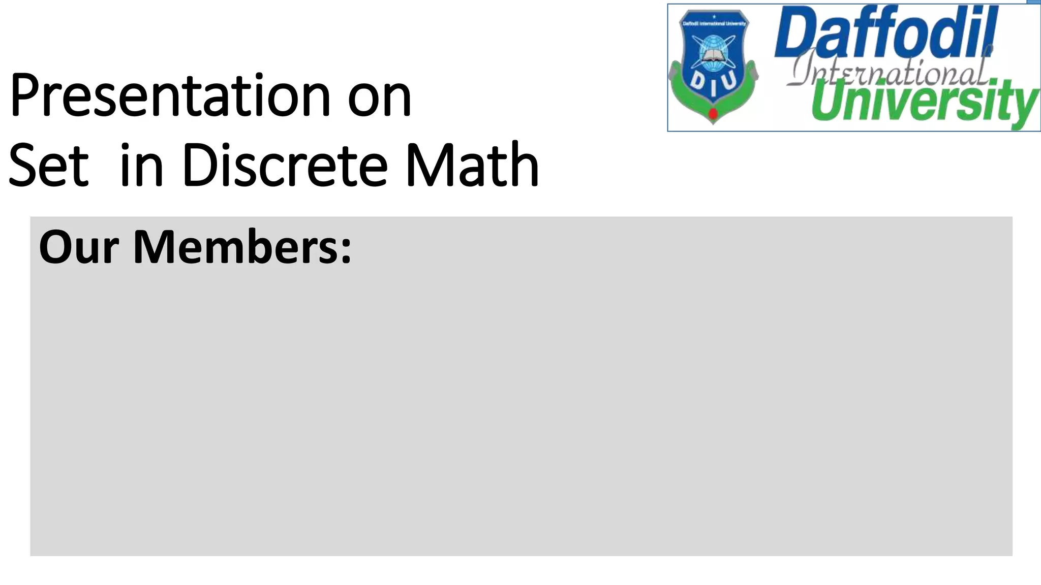 Presentation on set in discrete mathe | PPTX