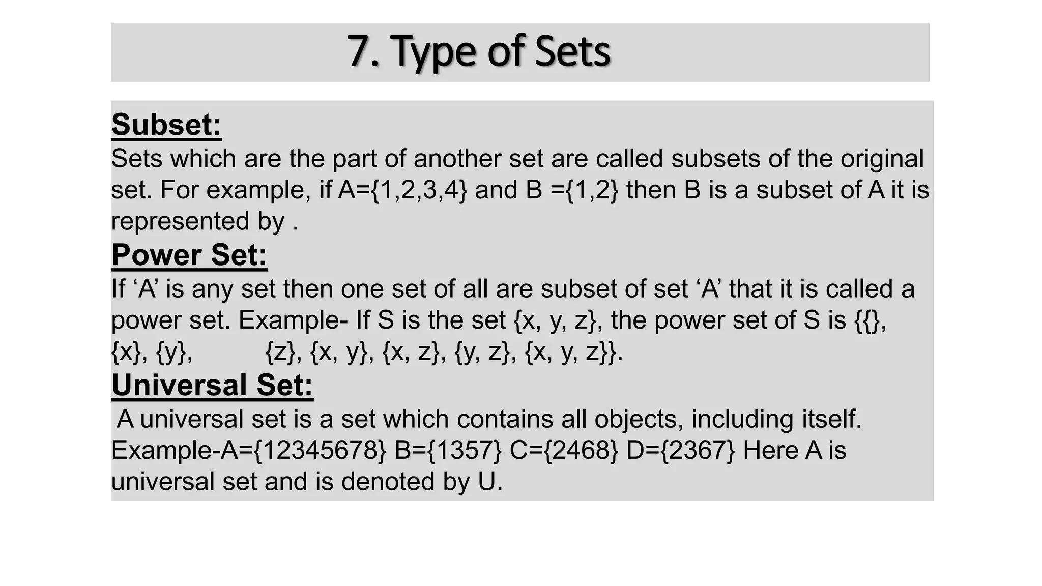 Presentation on set in discrete mathe | PPTX