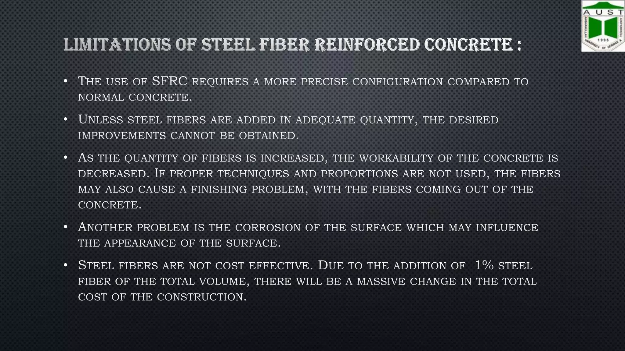 Introduction to Steel Fiber Reinforced Concrete (SFRC) | PPTX