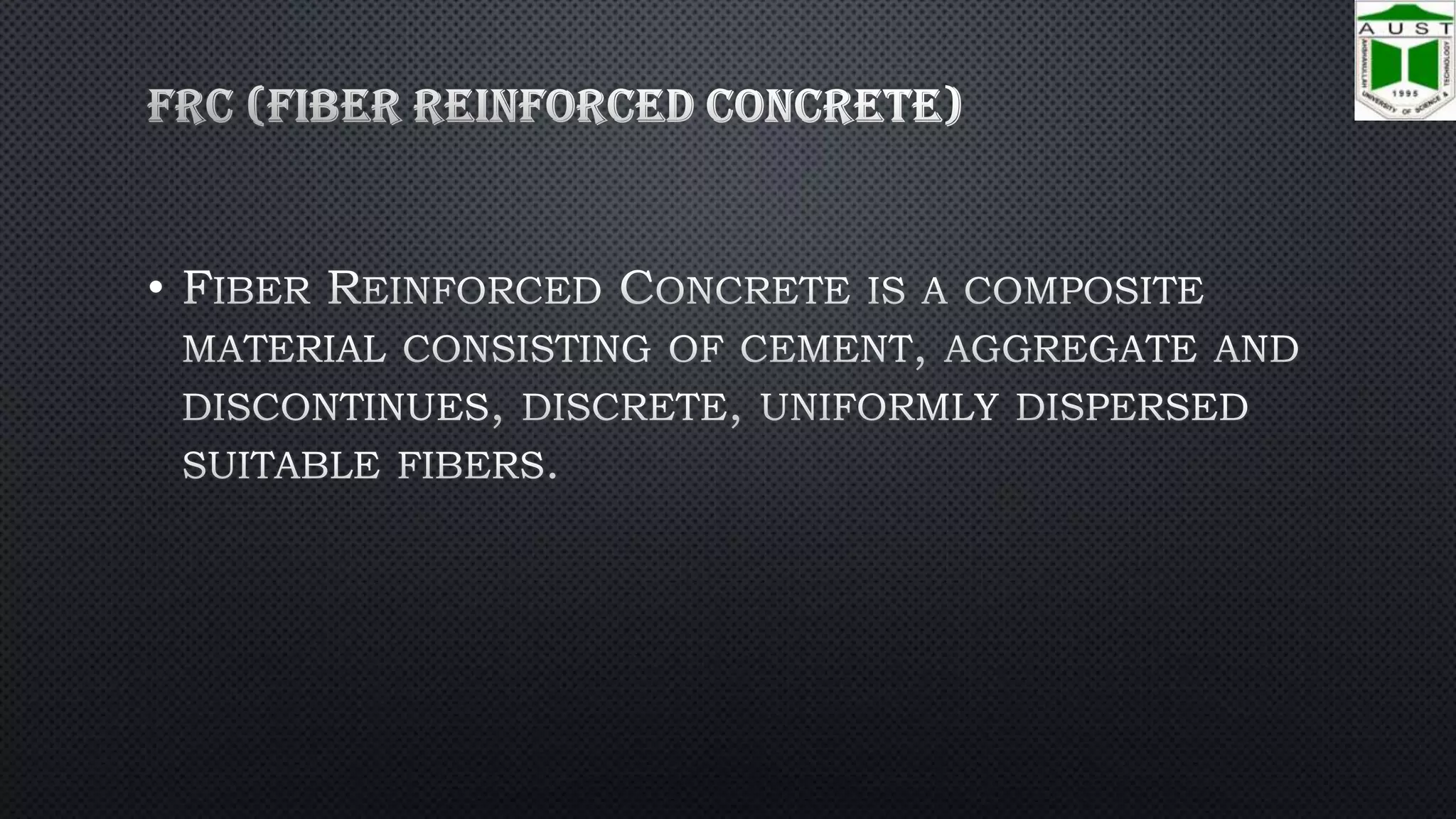 Introduction to Steel Fiber Reinforced Concrete (SFRC) | PPTX