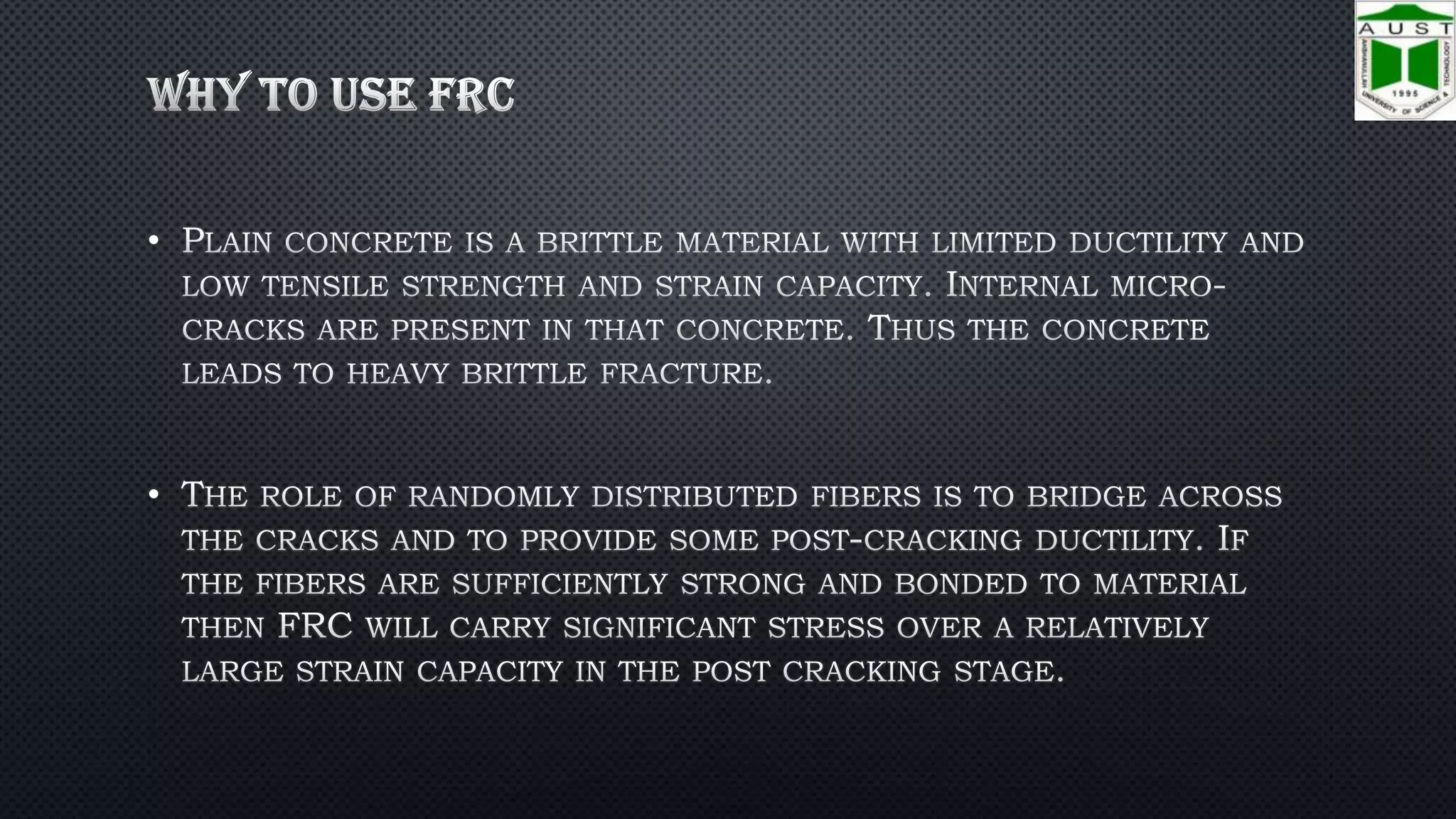 Introduction to Steel Fiber Reinforced Concrete (SFRC) | PPTX