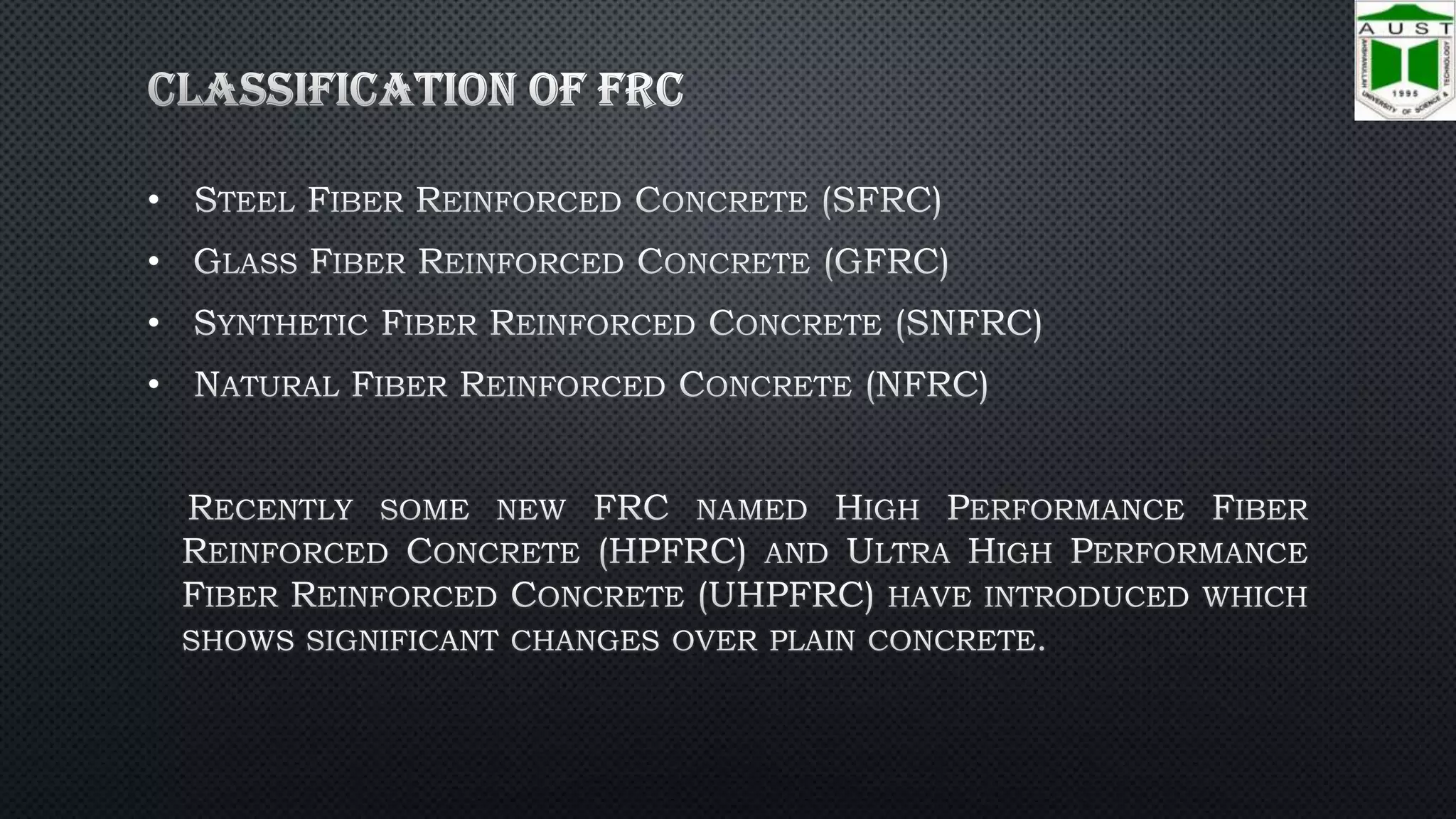 Introduction to Steel Fiber Reinforced Concrete (SFRC) | PPTX