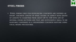 Introduction to Steel Fiber Reinforced Concrete (SFRC) | PPTX
