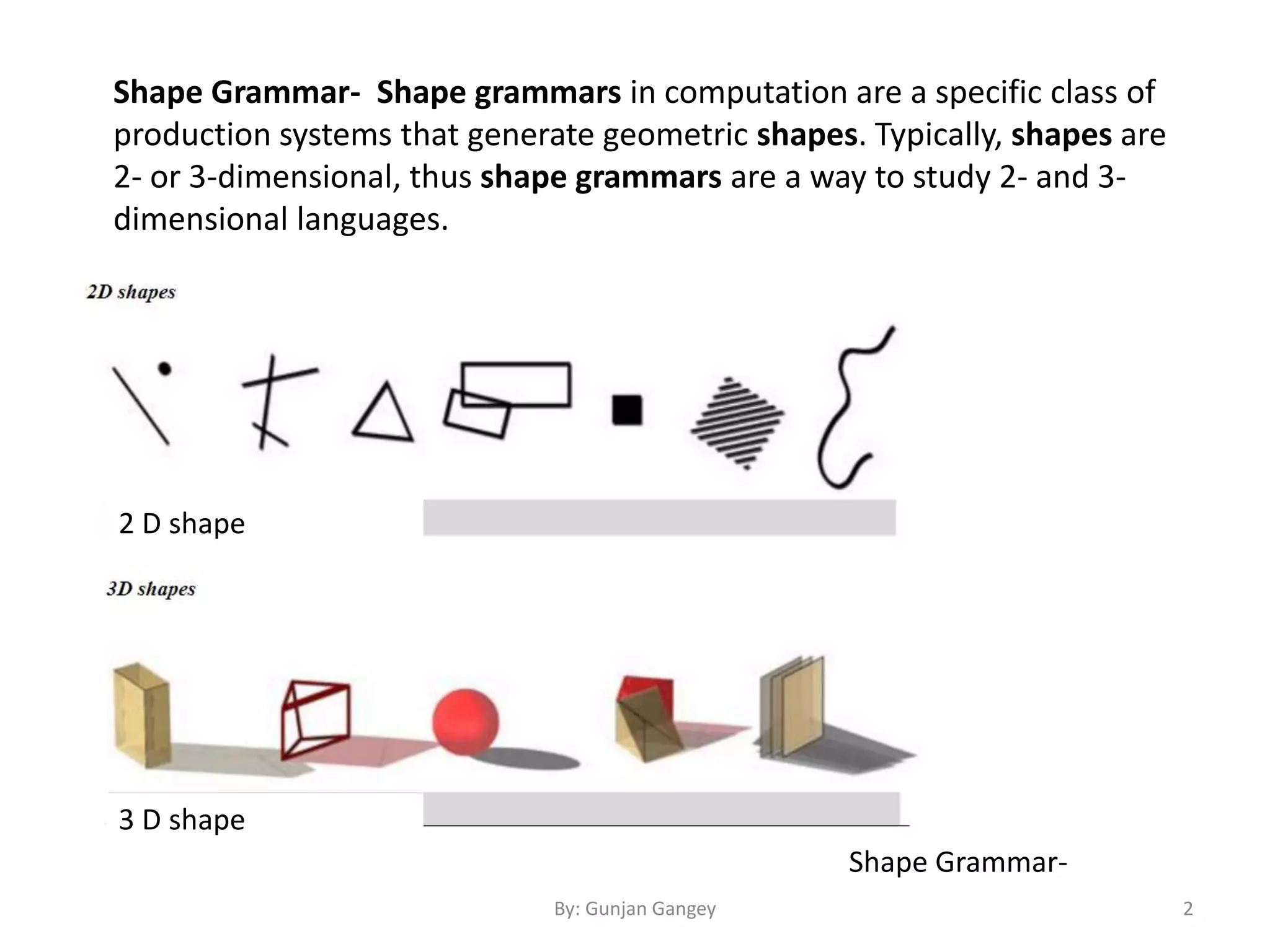 Presentation on shape grammar | PPTX