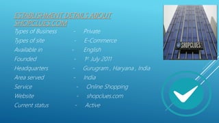 Presentation on shopclues | PPTX