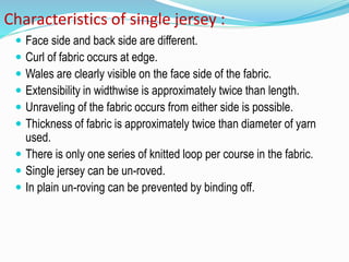 Presentation on single jersey fabrics | PDF