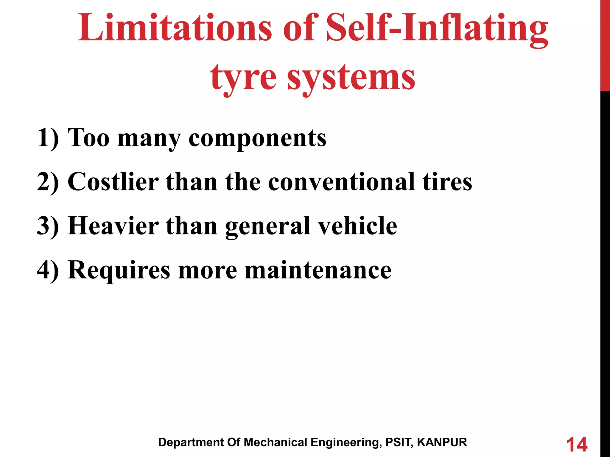 Presentation on Self-inflating Tyres | PPTX