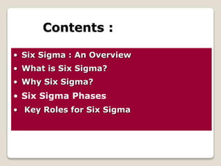 Presentation on six sigma roles | PPTX