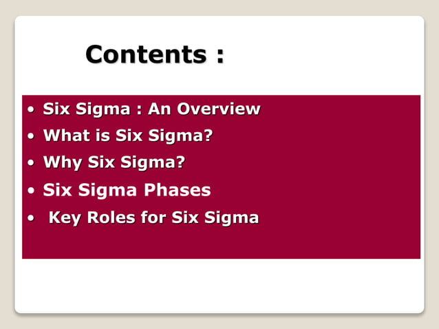 Presentation on six sigma roles | PPTX